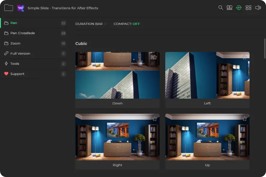 Ae/Pr插件 免费滑动转场预设包 Motion Bro Simple Slide Transitions Pack 下载 - 剪辑王国